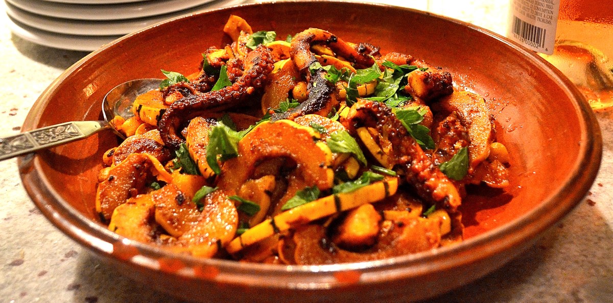 Pan-Seared Octopus with Delicata Squash, Chickpeas, and Saffron | Susan ...